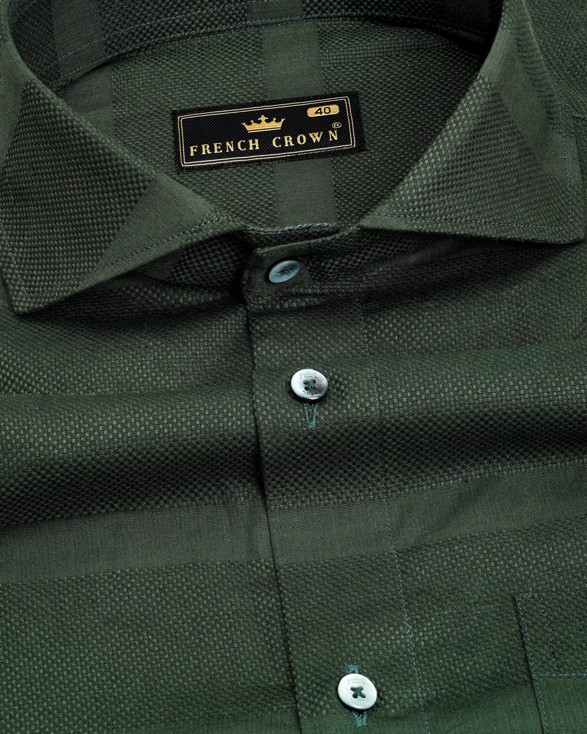 Rifle Green Formal/Casual Textured Premium Cotton Shirt For Men - Rare ...