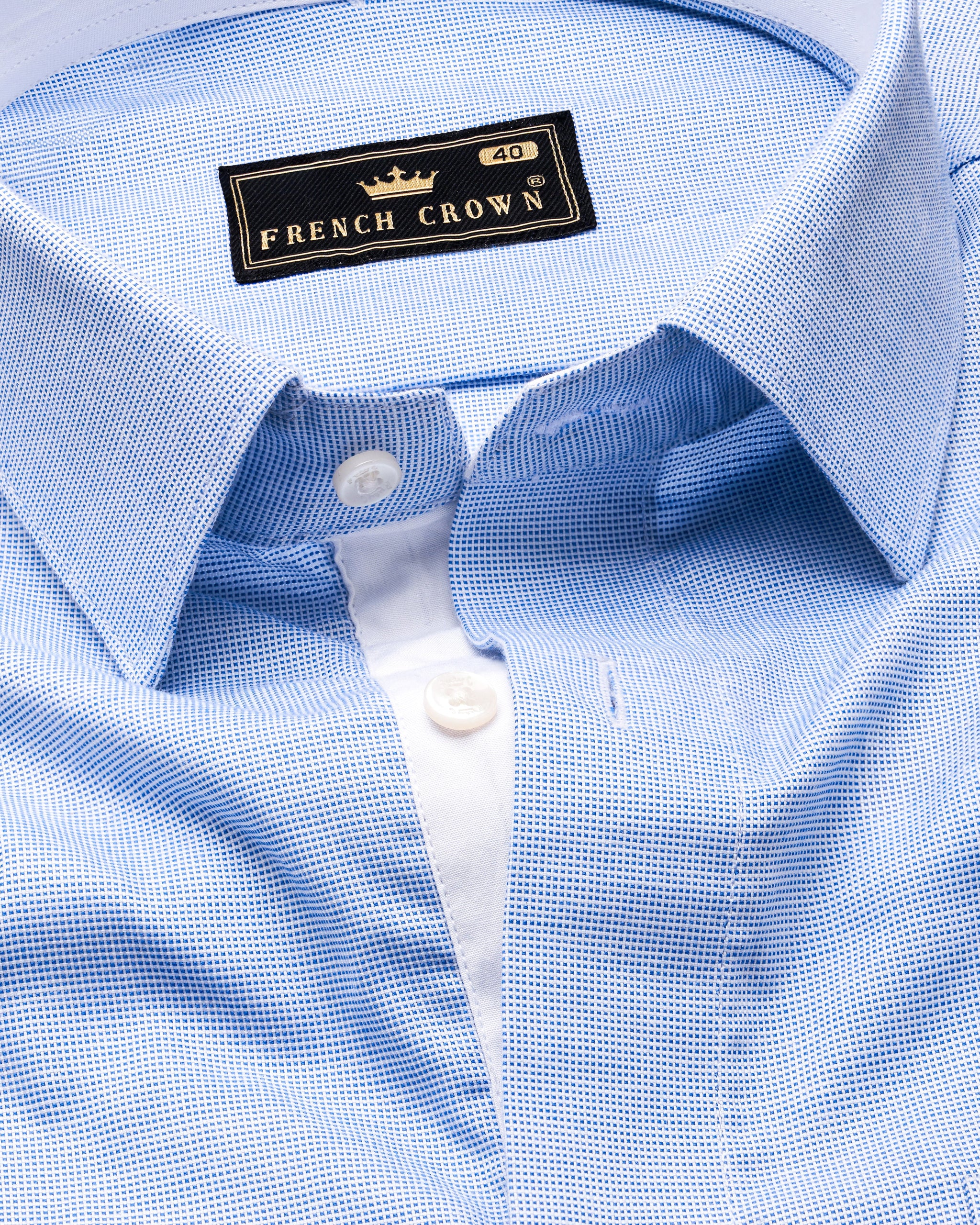 Periwinkle Blue Formal/Casual Textured Premium Cotton Shirt For Men ...