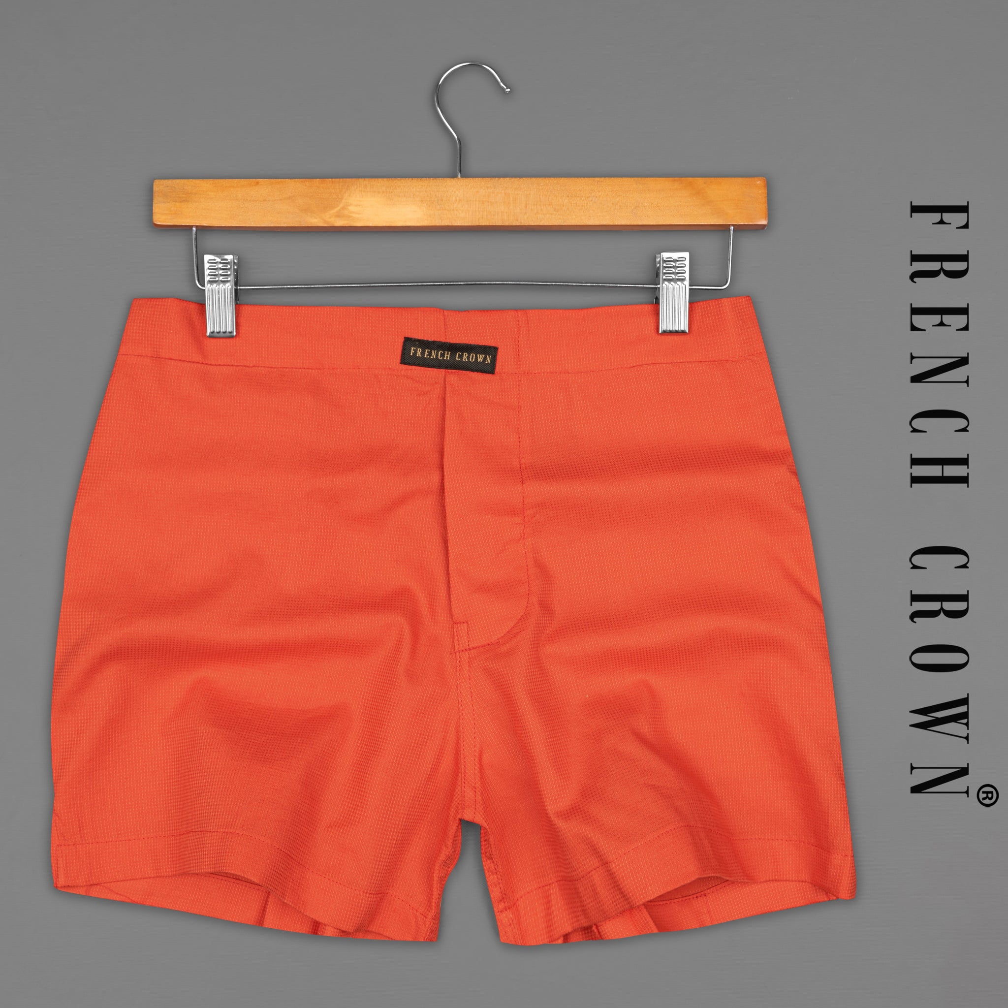 Flame Pea Red Textured Premium Cotton Boxers For Man