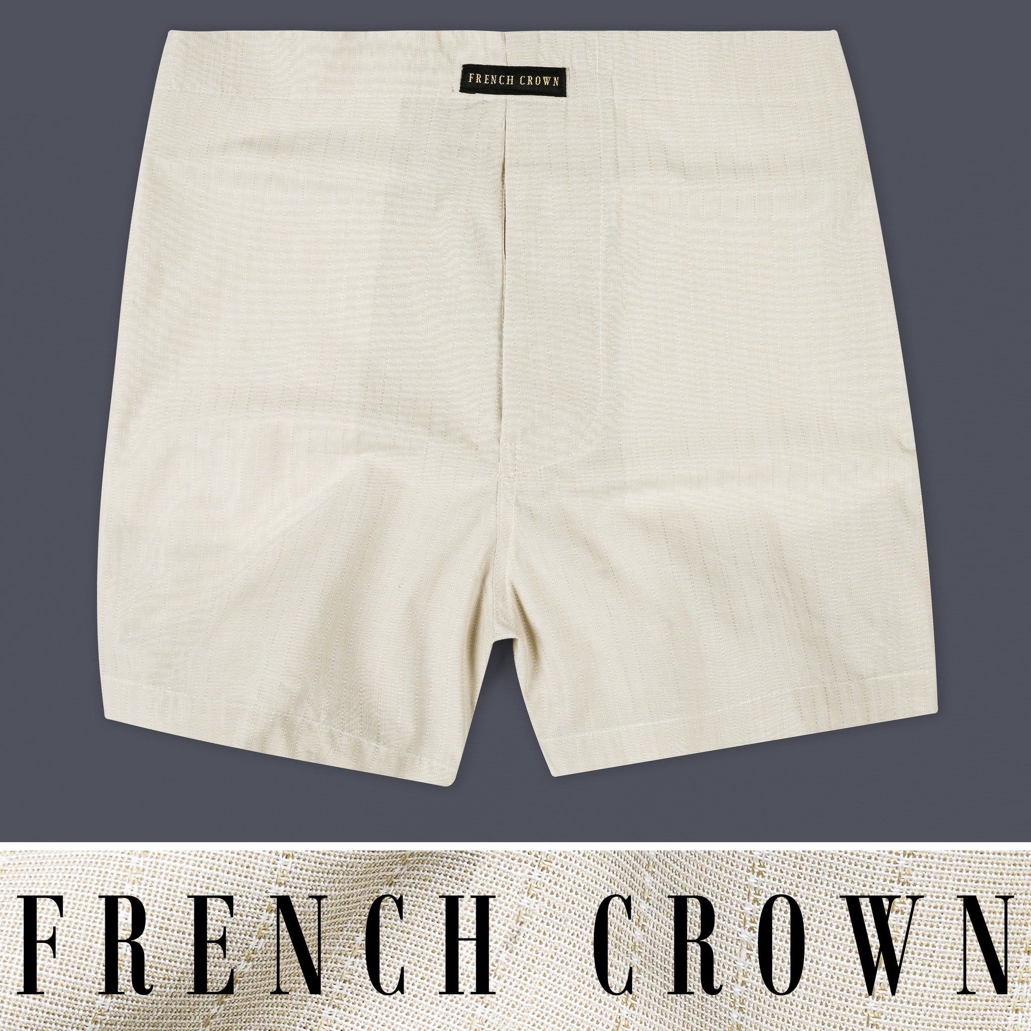Oyster Cream Stripes Premium Cotton Boxers For Man