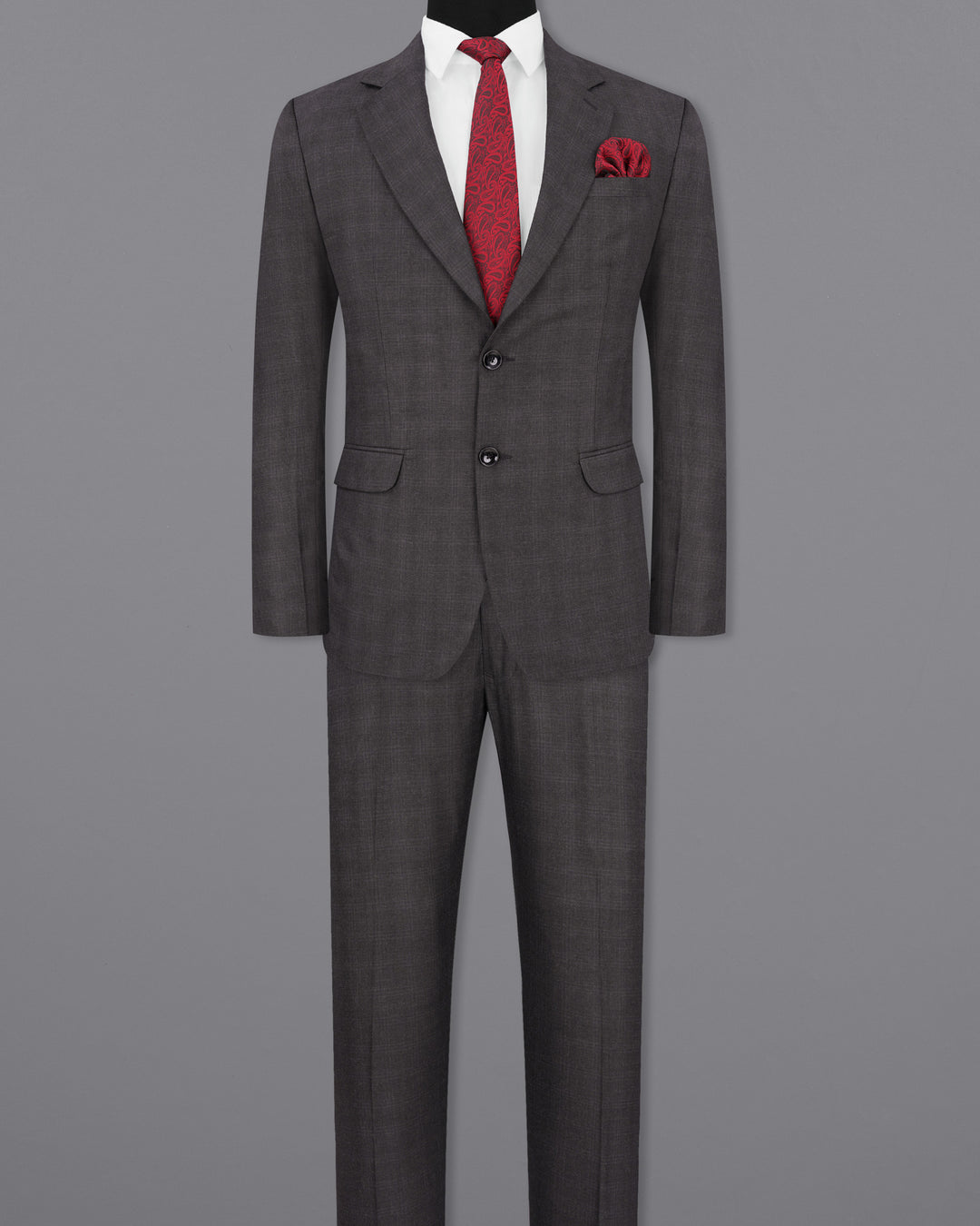 Iridium Gray Subtle Plaid Single Breasted Suit