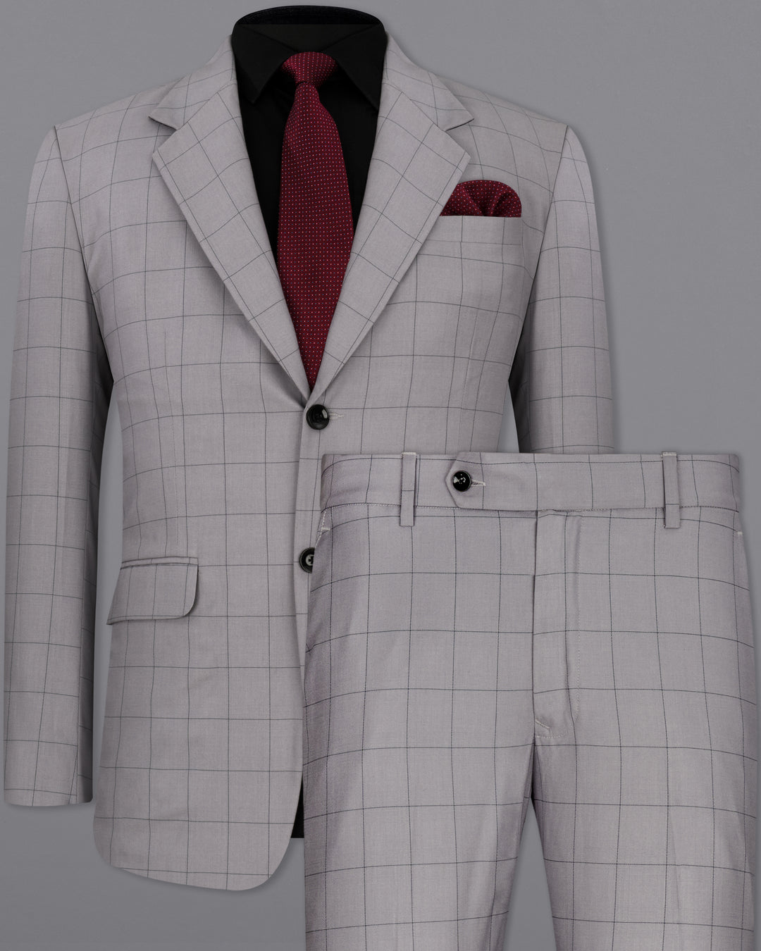 Regent Gray Windowpane Single Breasted Suit ST2312-SB-36, ST2312-SB-38 ...