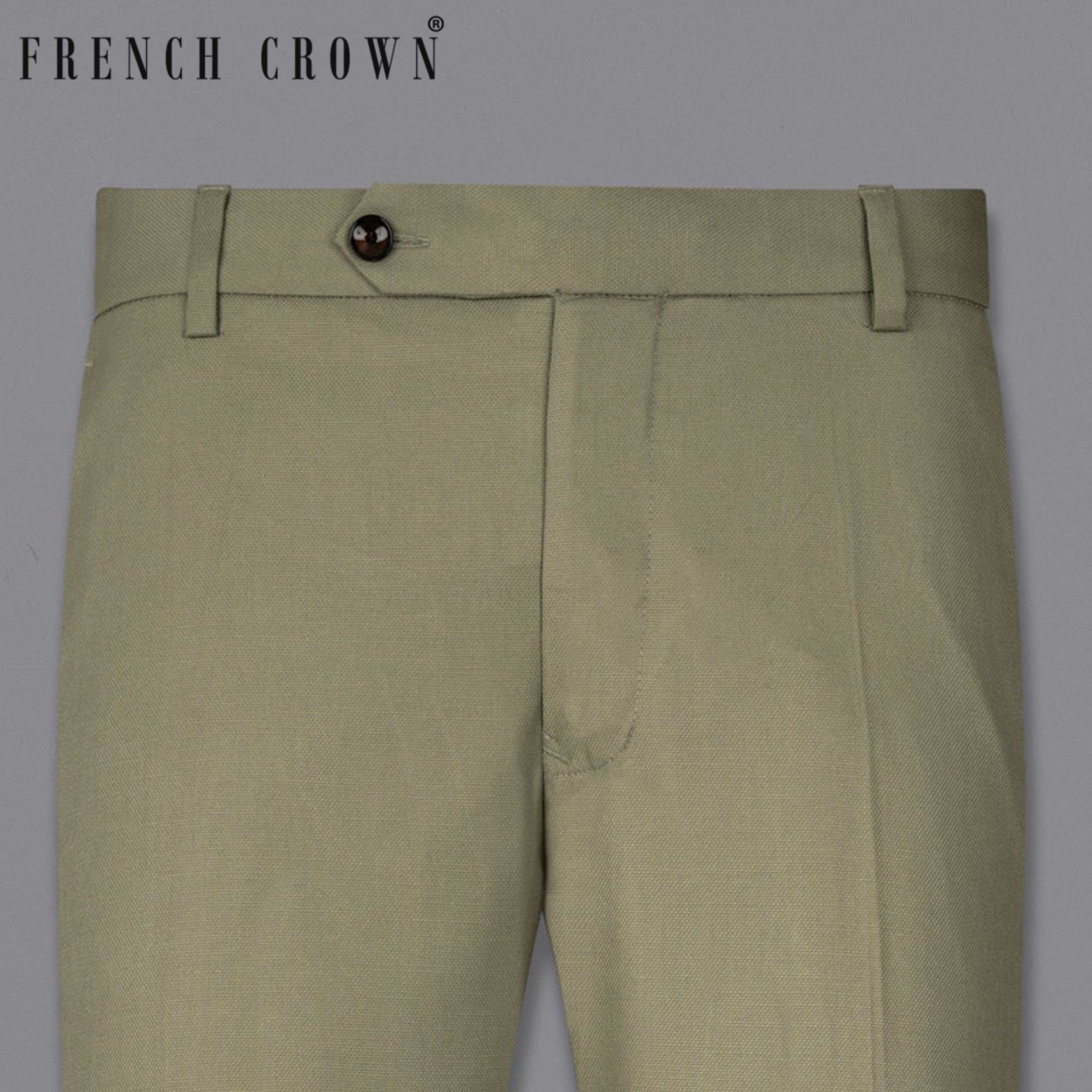 Rust Stripes Regular Fit Wool Blend Pants For Men