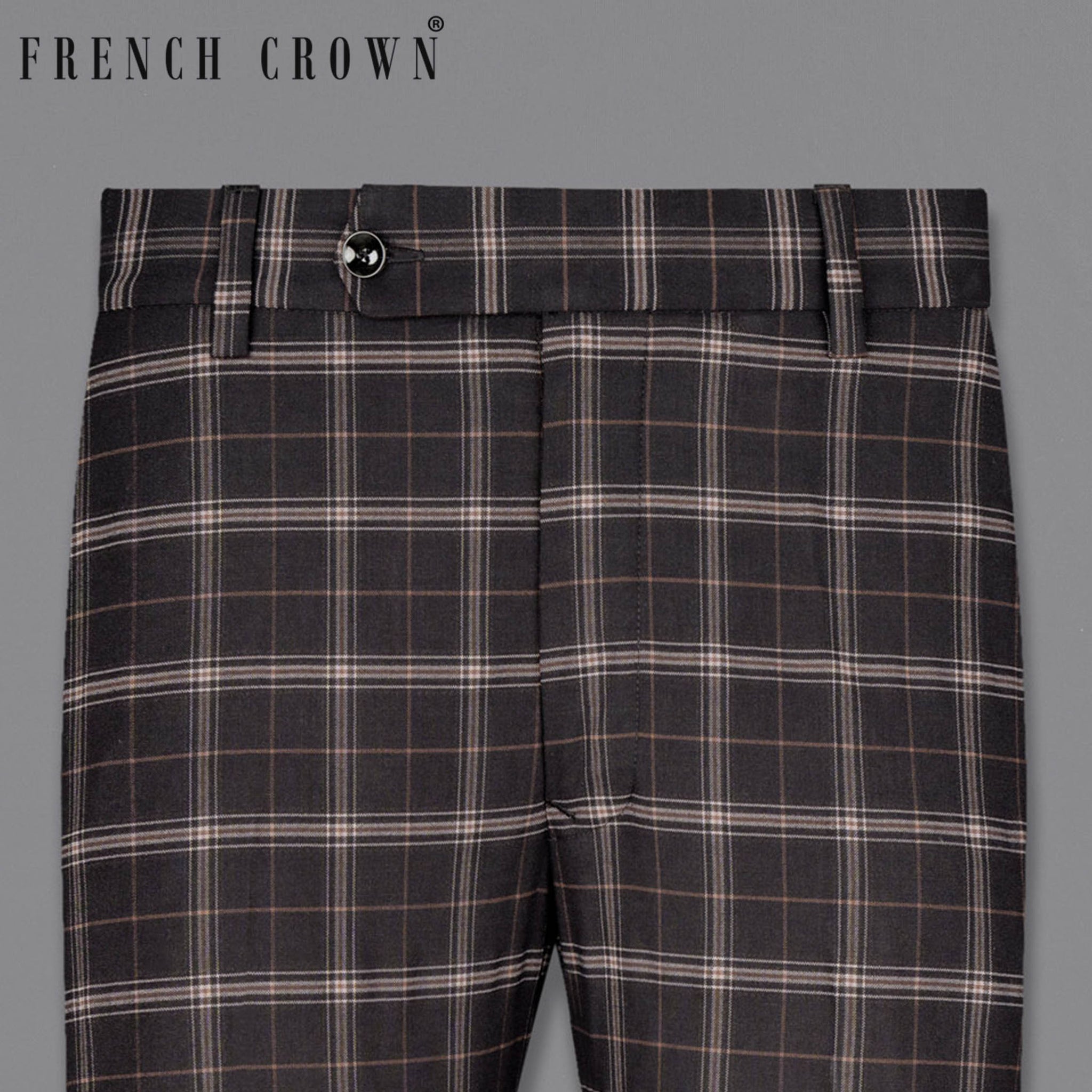 Mind Shaft Textured Regular Fit Wool Blend Pants For Men