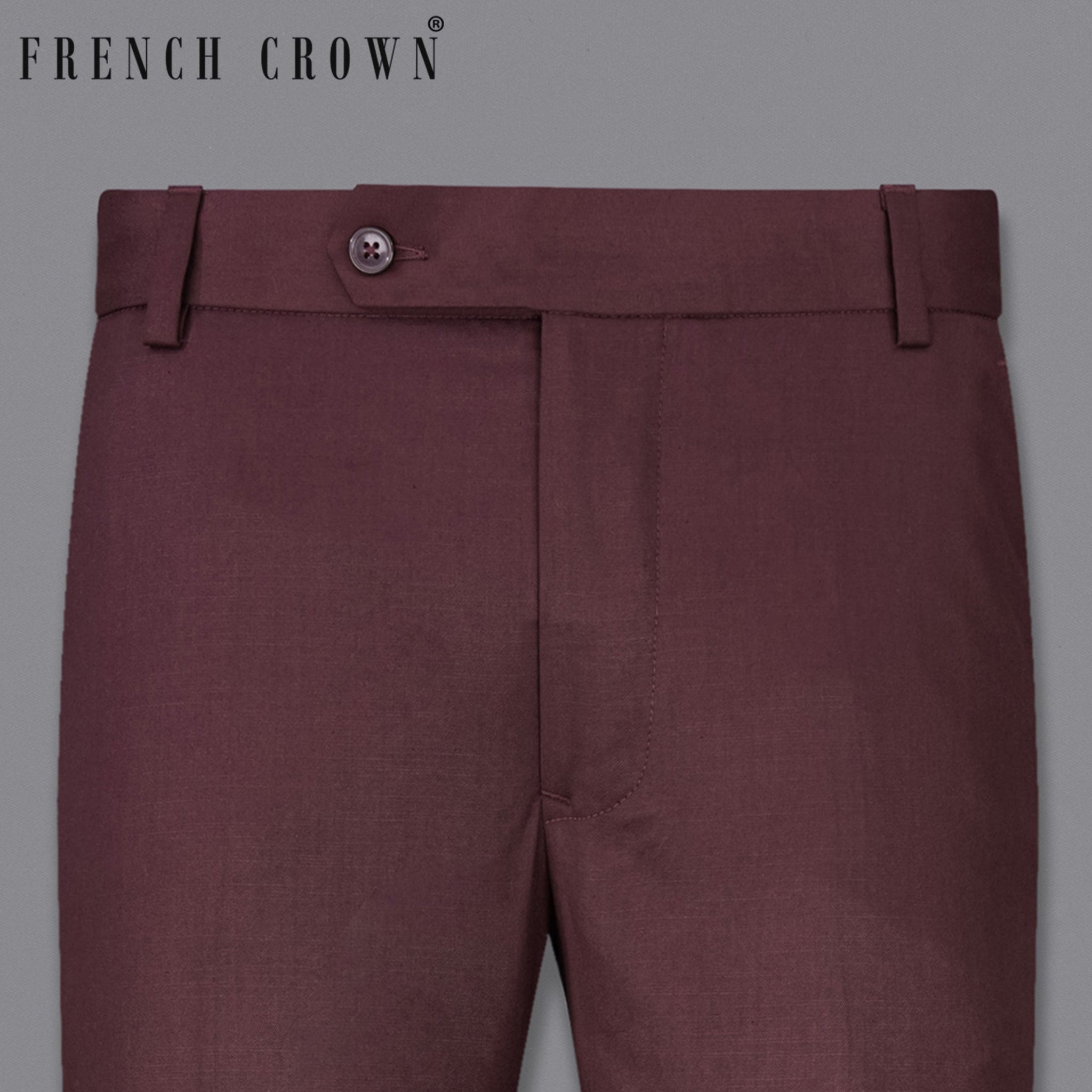 Matterhorn Maroon Plain-solid Regular Fit Terry Rayon Pant For Men