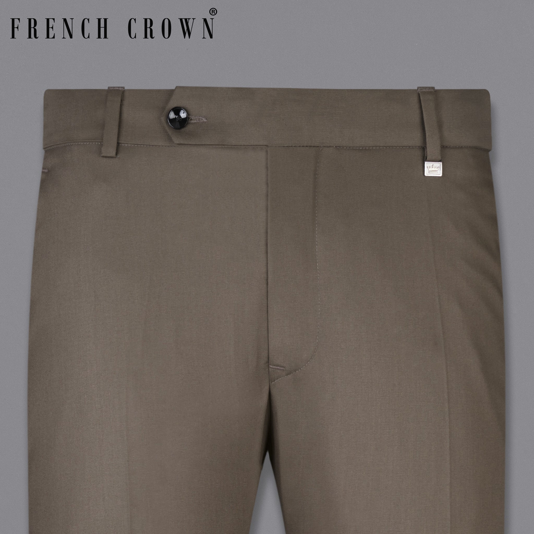 Tobacco Brown Textured Premium Terry-Rayon Pant For Men