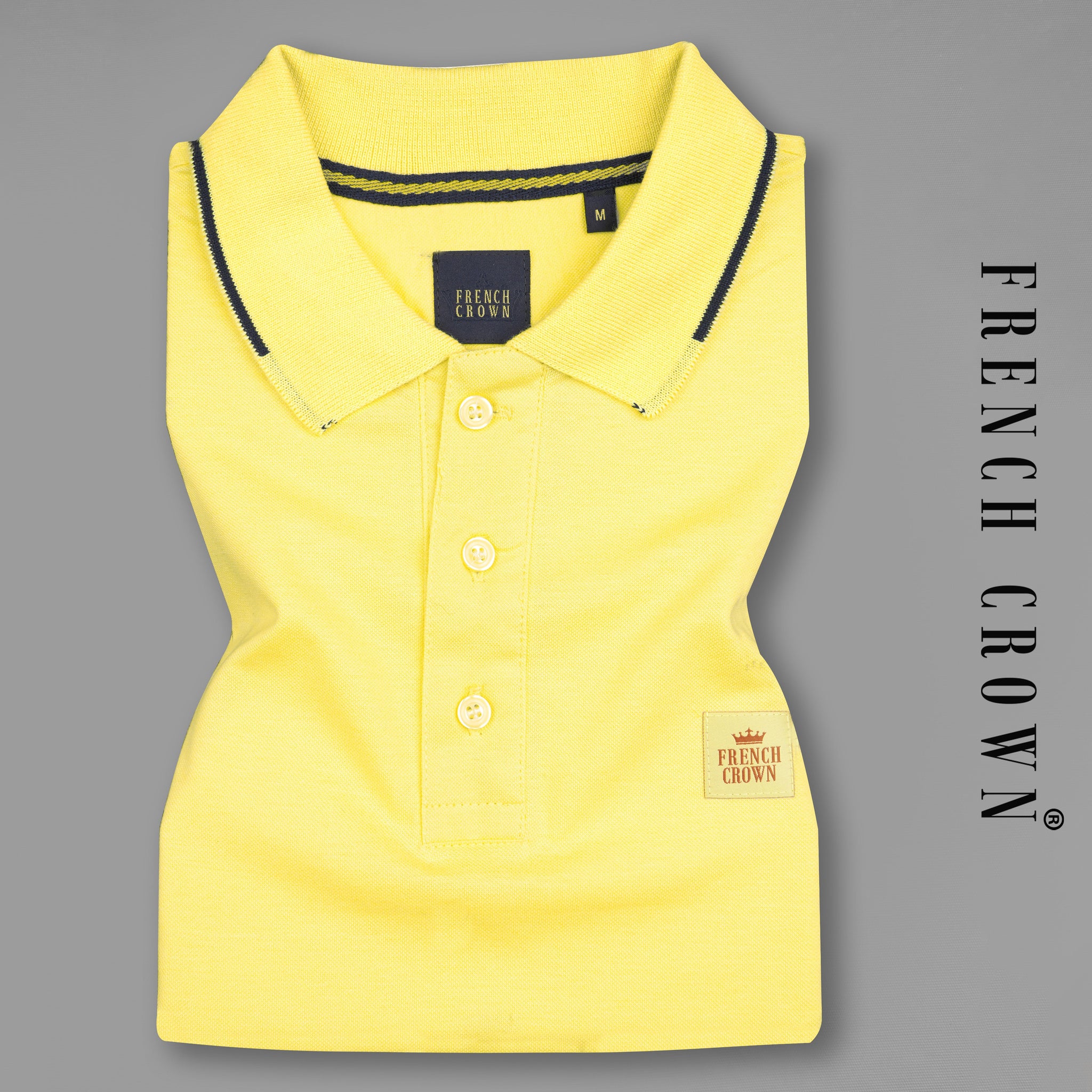 Sweet Corn Yellow Half Sleeves Super Soft Premium Polo Neck Cotton T ...