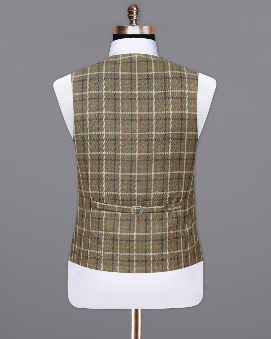 Sandstone Brown Plaid Waistcoat V1886-36, V1886-38, V1886-40, V1886-42 ...