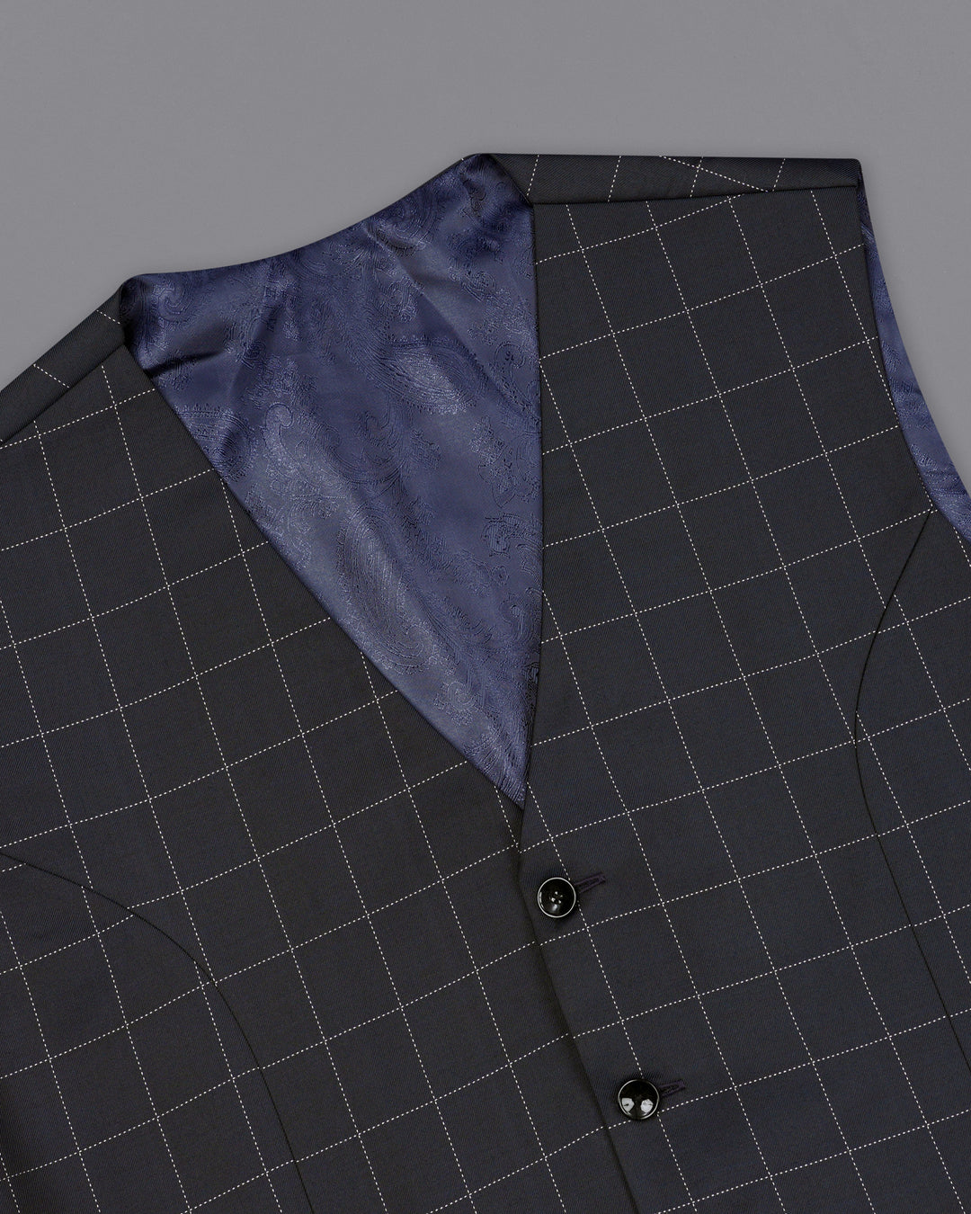 Thunder Blue Solid Waistcoat V1896-36, V1896-38, V1896-40, V1896-42 ...